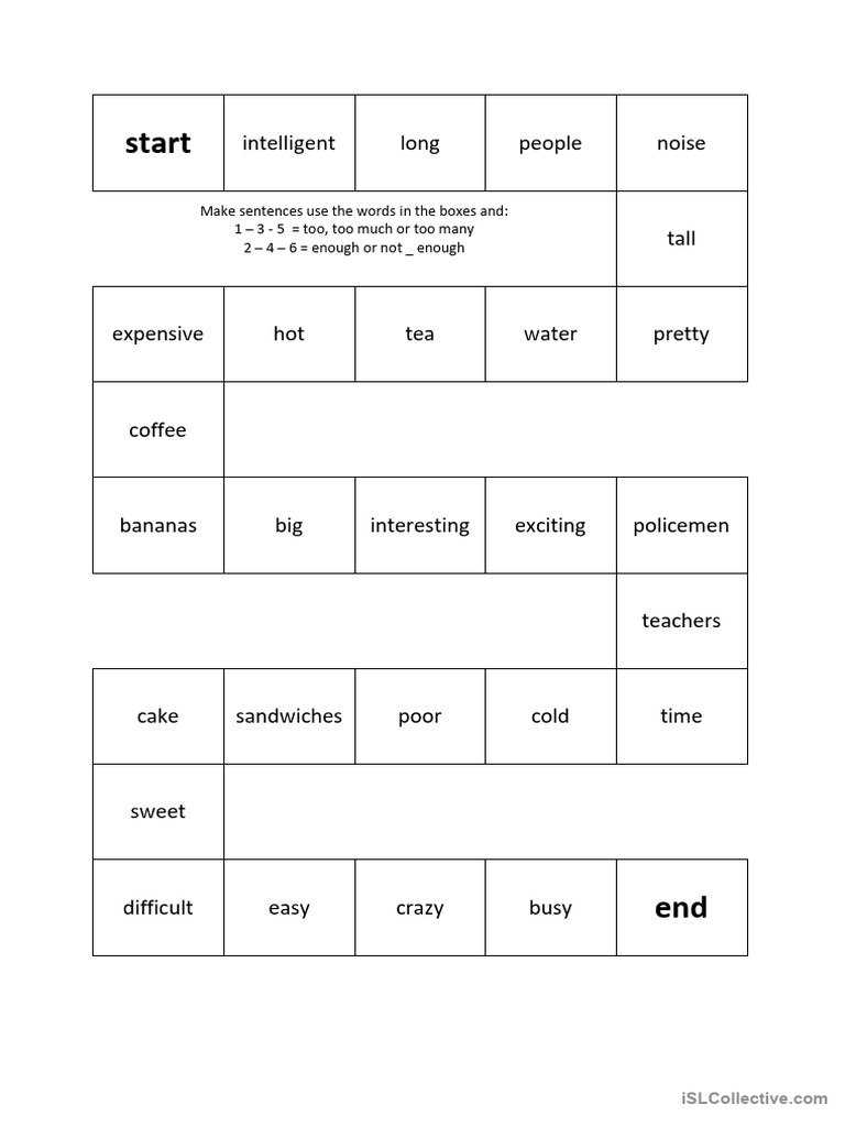 Too - Enough Board Game | PDF