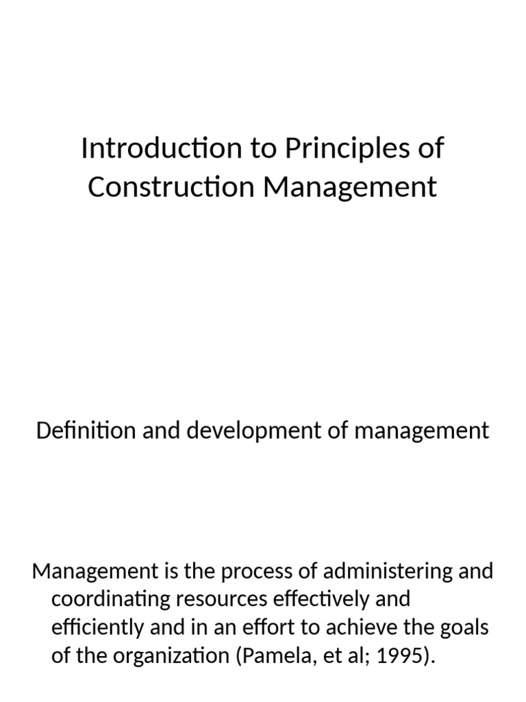 Principles of Construction Management | PDF | Goal | Economies