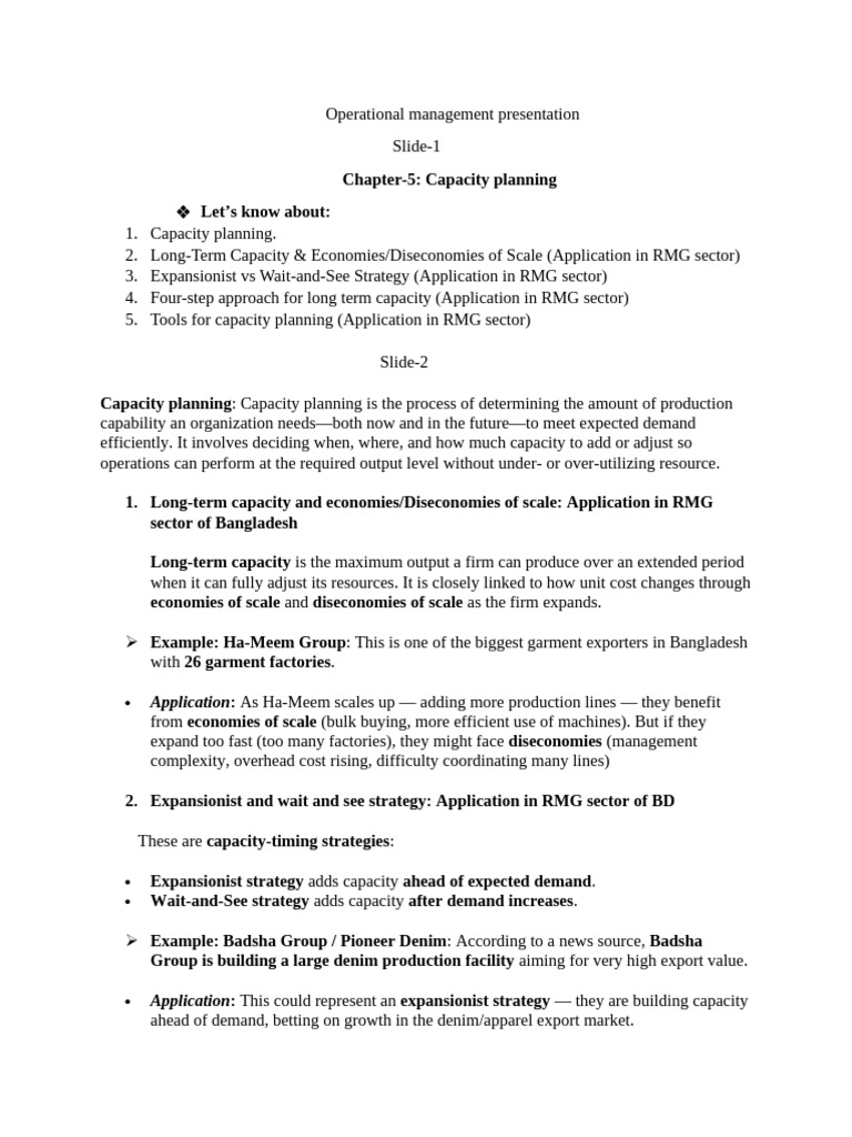 Operational Management Presentation | PDF | Economies Of Scale | Clothing