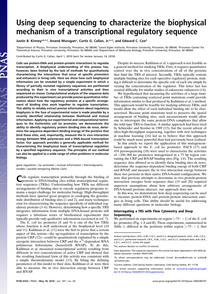 Plac Scan Energy Matrix 2010 | PDF | Promoter (Genetics) | Dna Sequencing