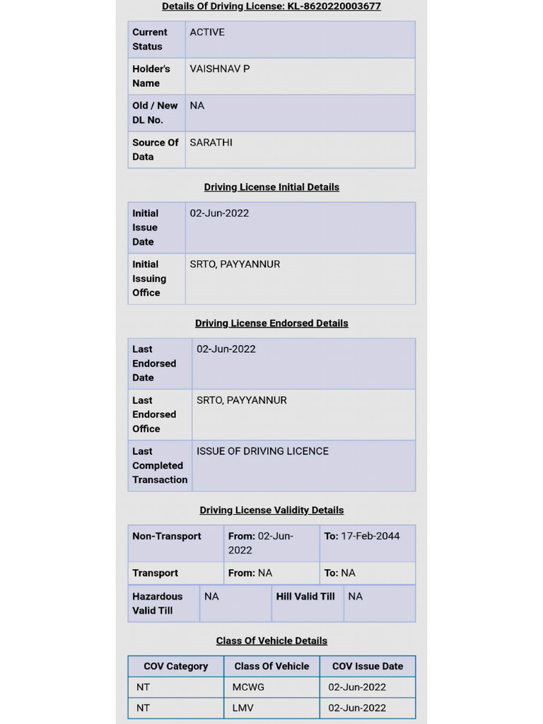 Driving Licence 1 | PDF