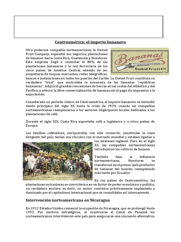 TP N°5. IMPERIO BANANERO | PDF | revolución mejicana | México