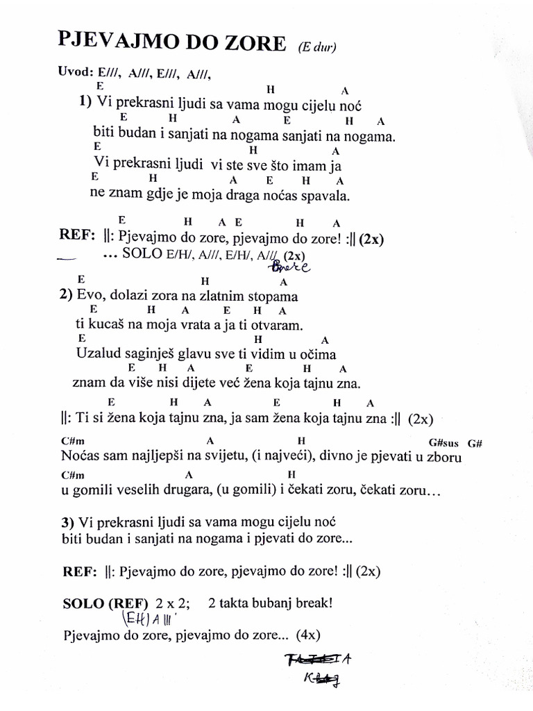 Pjevajmo Do Zore - J.stublić | PDF