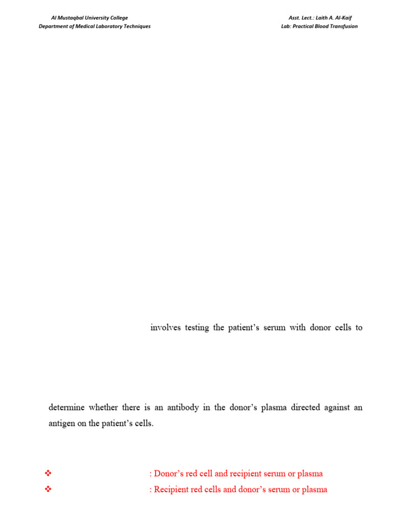 Cross Matching Test | PDF | Blood Plasma | Anatomy