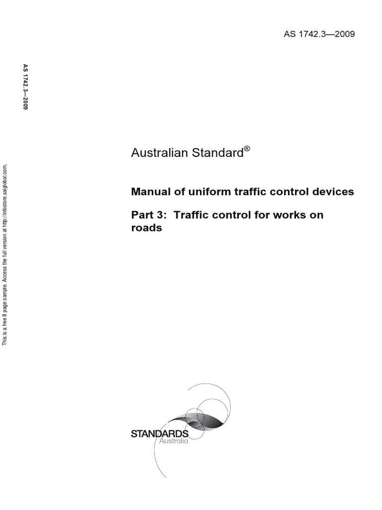 As 1742.3-2009 Manual of Uniform Traffic Control Devices Traffic ...