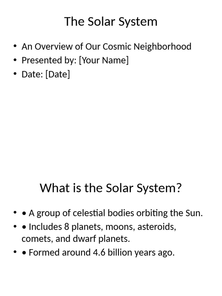 Solar System Presentation | PDF | Planets | Solar System