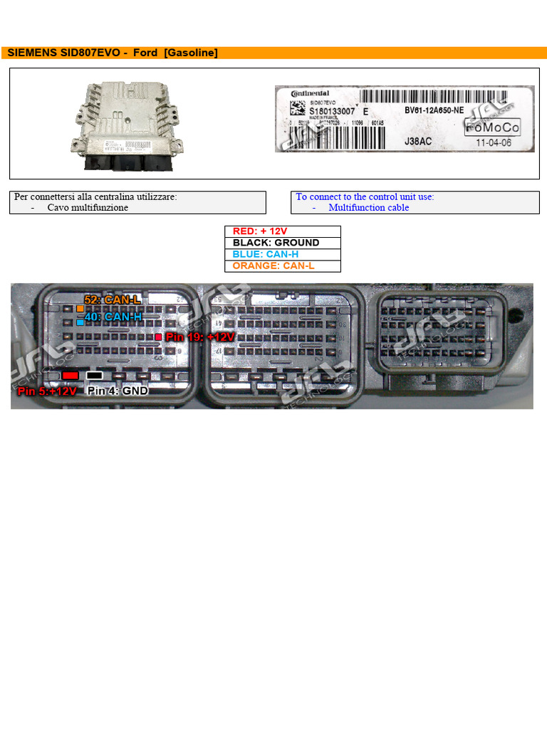 SIEMENS SID807EVO Connection Guide | PDF