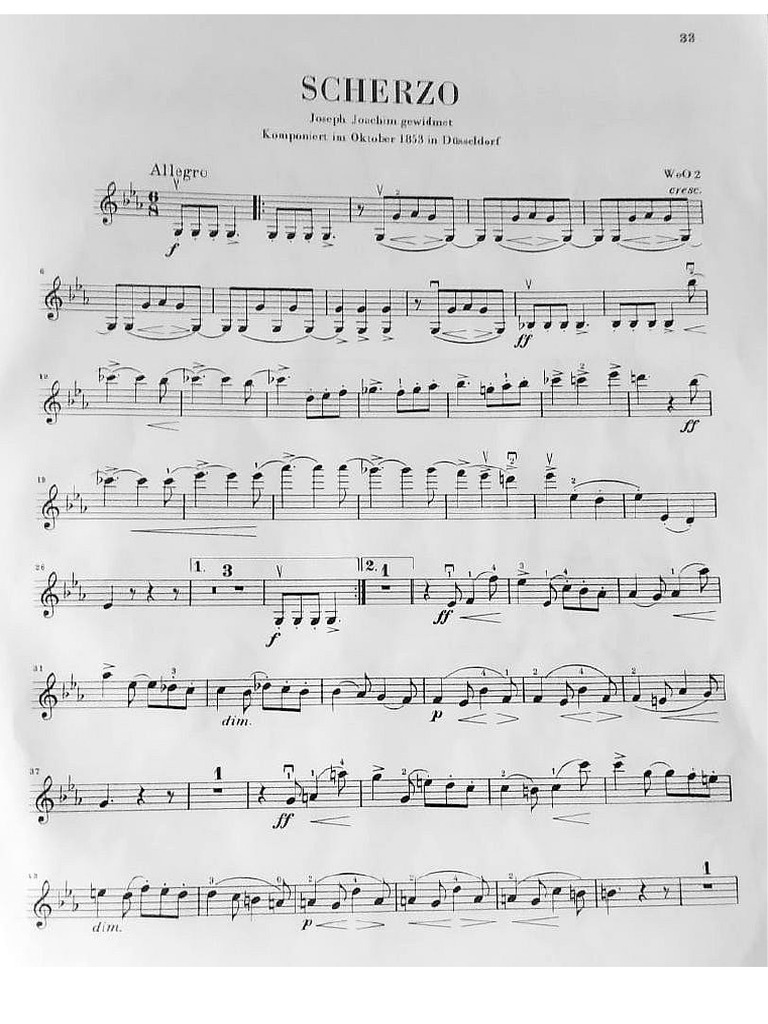 Brahms Scherzo FAE-Orest | PDF