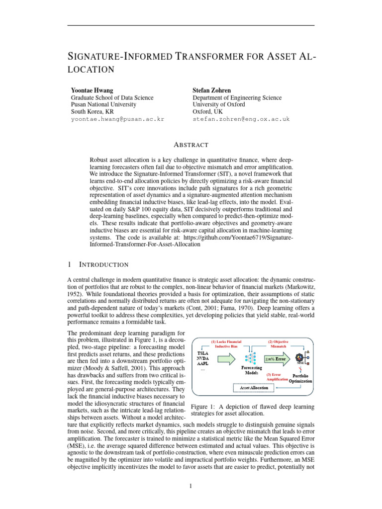 Signature-Informed Transformer For Asset Allocation | PDF | Applied ...