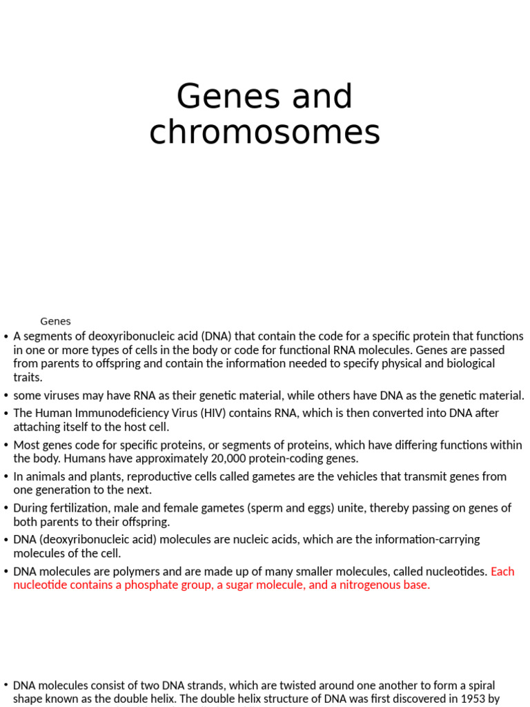 Bio 101 Genes and Chromosomes Unit 3 & 4 Continued | PDF | Dna | Chromosome
