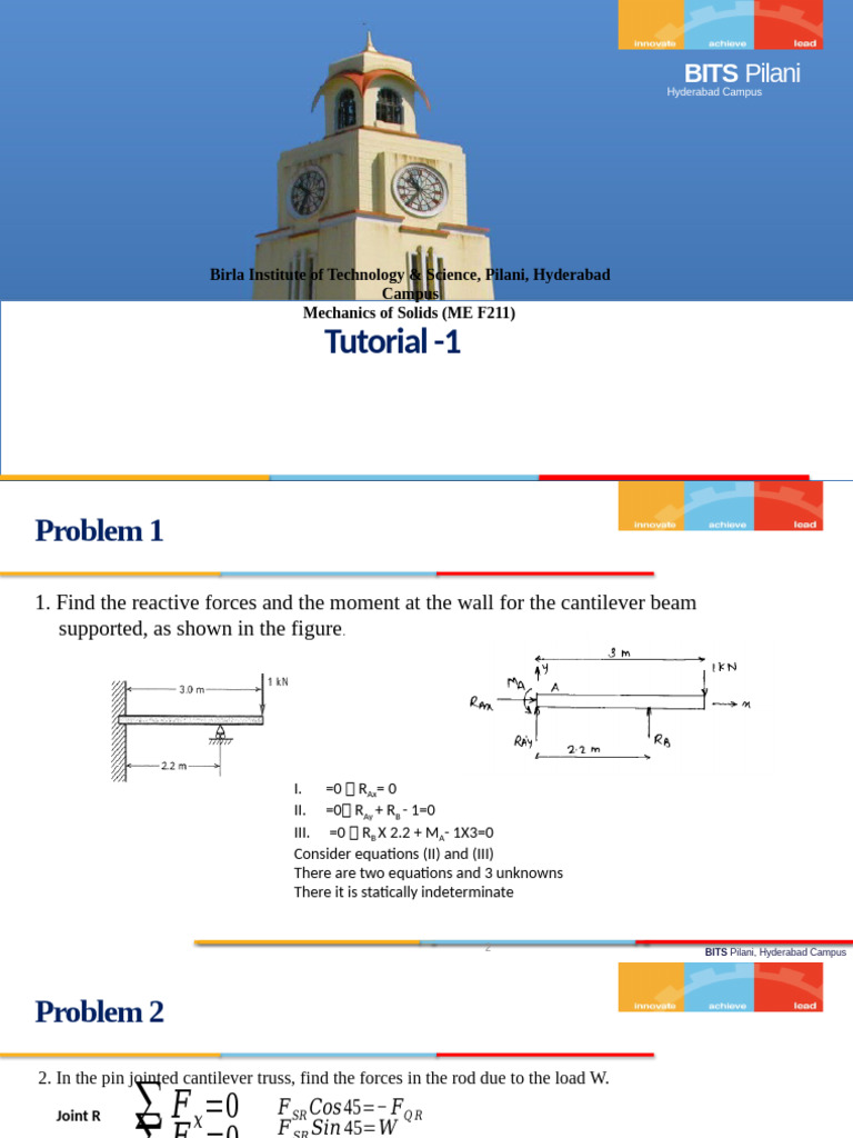 Tutorial 1 | PDF | Truss | Physics