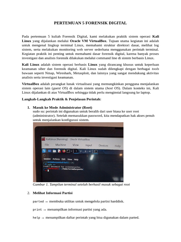 Praktik Forensik Digital di Kali Linux | PDF