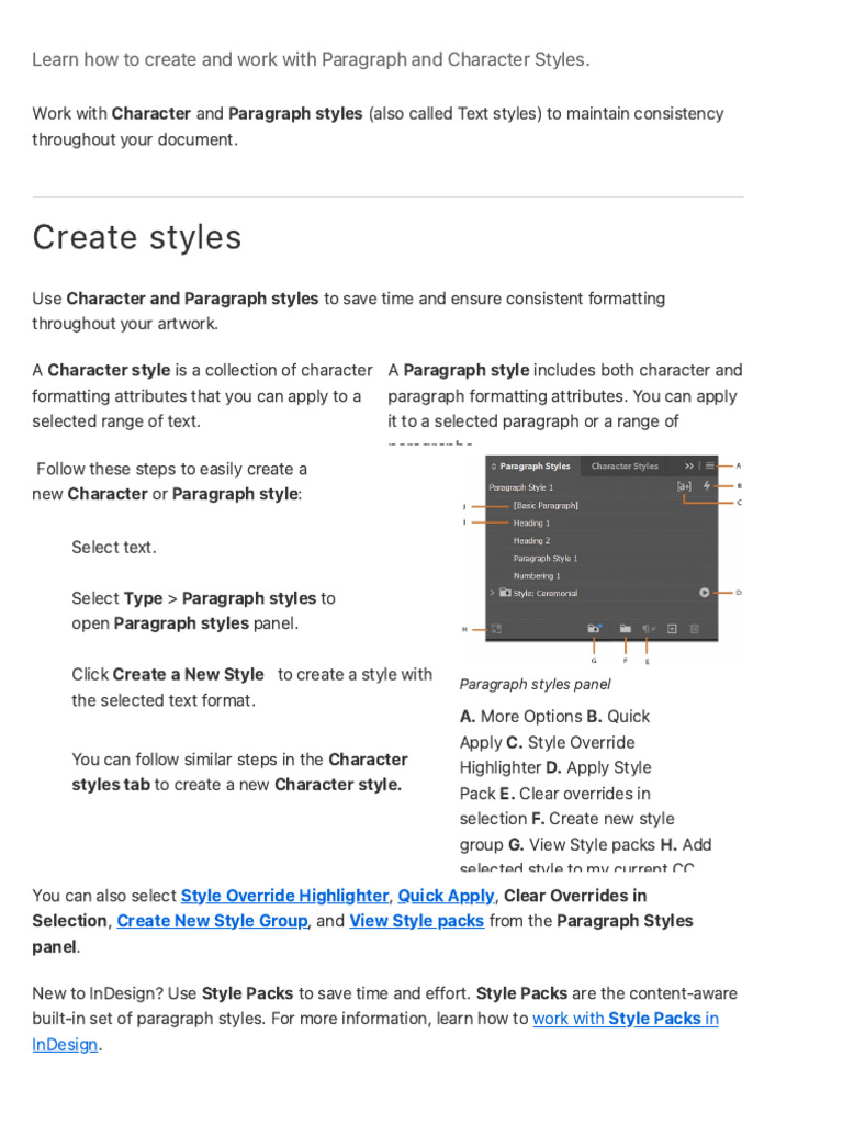 Mastering InDesign Paragraph & Character Styles | PDF | Adobe In Design ...
