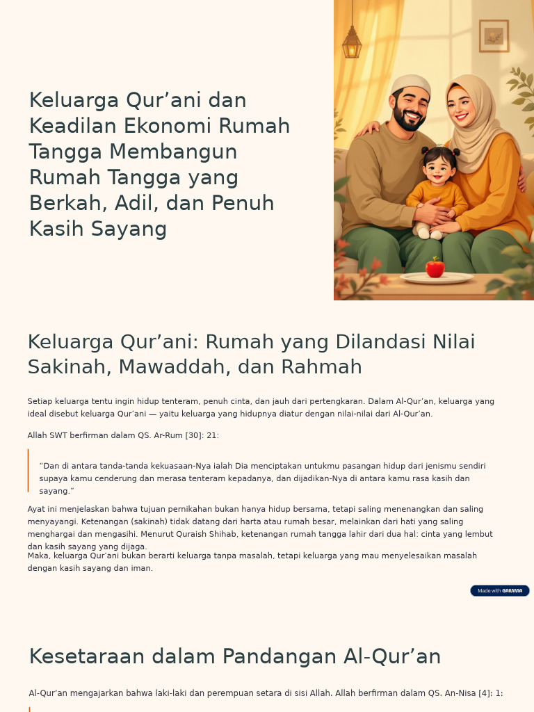 Keluarga Qurani Dan Keadilan Ekonomi Rumah Tangga Membangun Rumah Tangga Yang Berkah Adil Dan ...