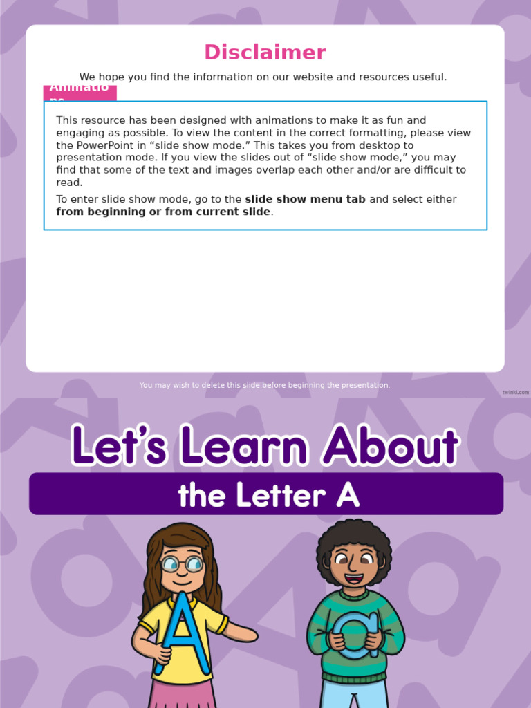 Lets Learn About The Letter Aa Presentation Powerpoint Amp Google ...