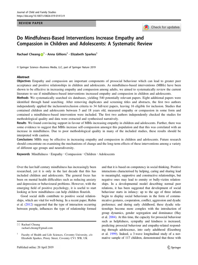 Mindfulness Boosts Empathy in Youth | PDF | Empathy | Mindfulness