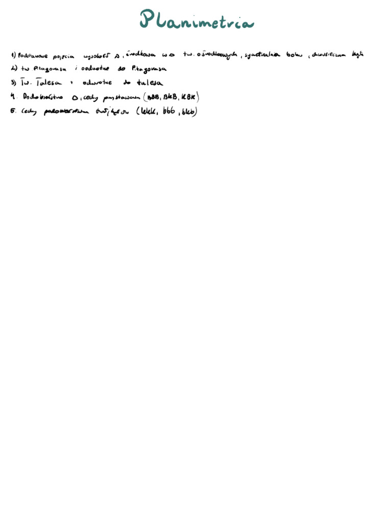 Planimetry Concepts and Calculations | PDF