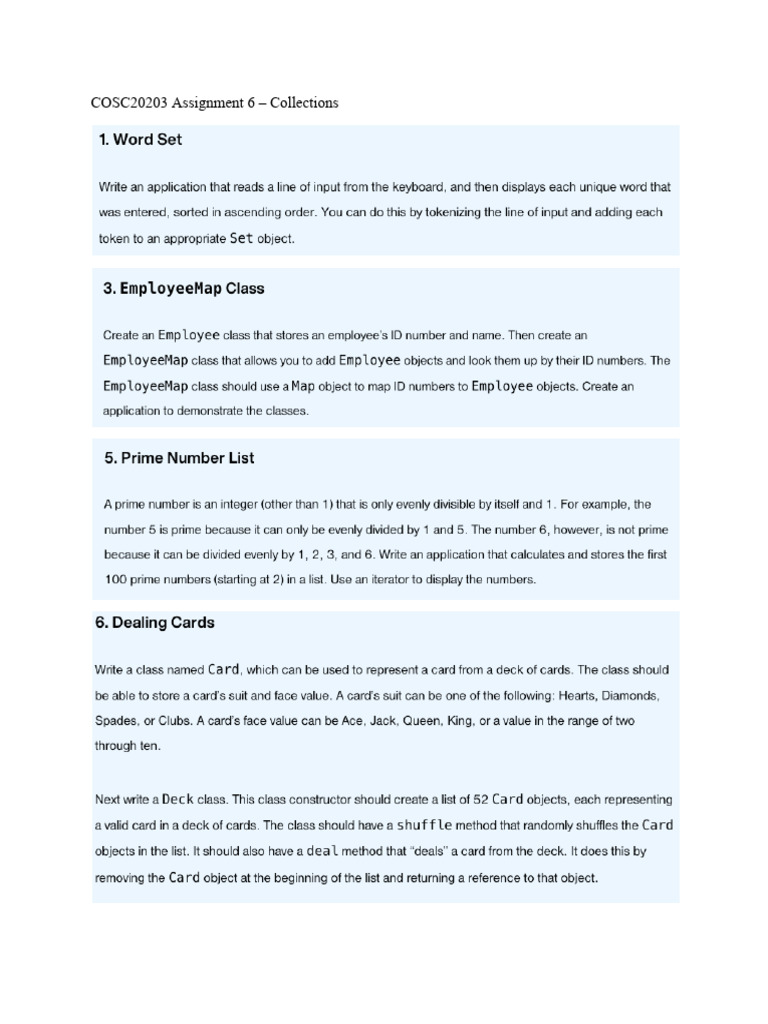 Assignment6 Collections | PDF