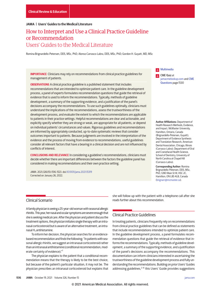 Interpreting Clinical Practice Guidelines | PDF | Tuberculosis ...