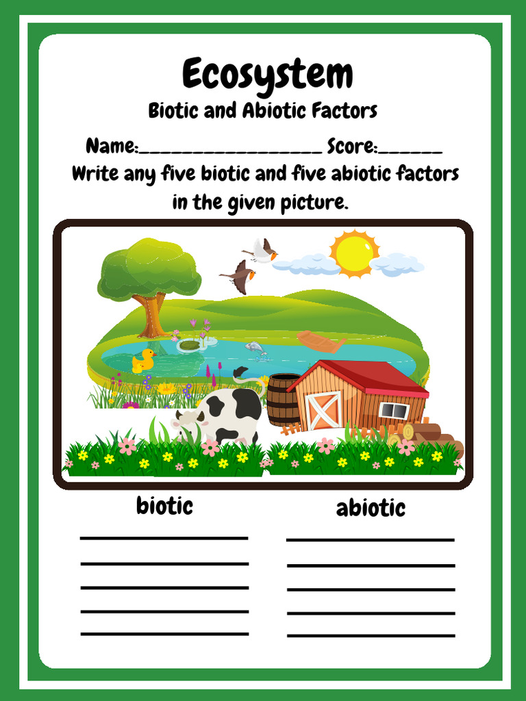Ecosystem Biotic and Abiotic Factors in The Environment Illustrative ...
