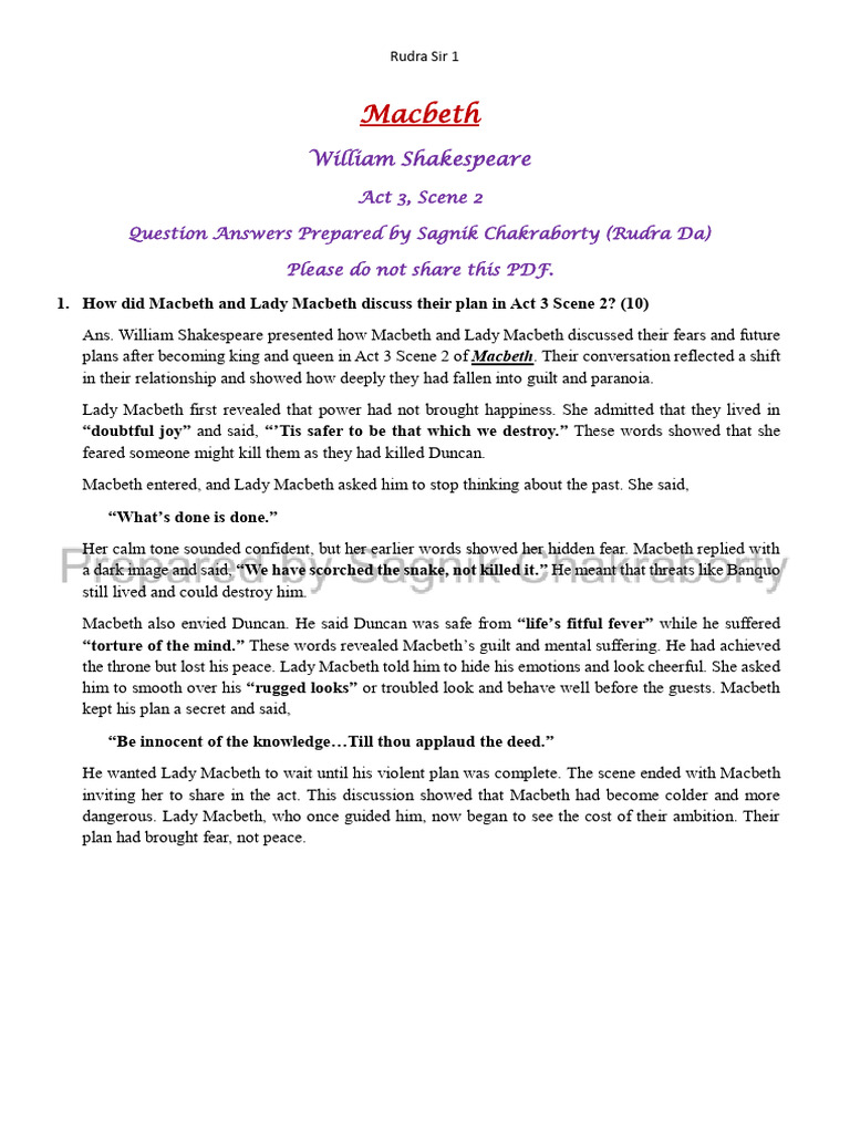 Act 3 Scene 2 and 3, Updated_watermark | PDF | Macbeth