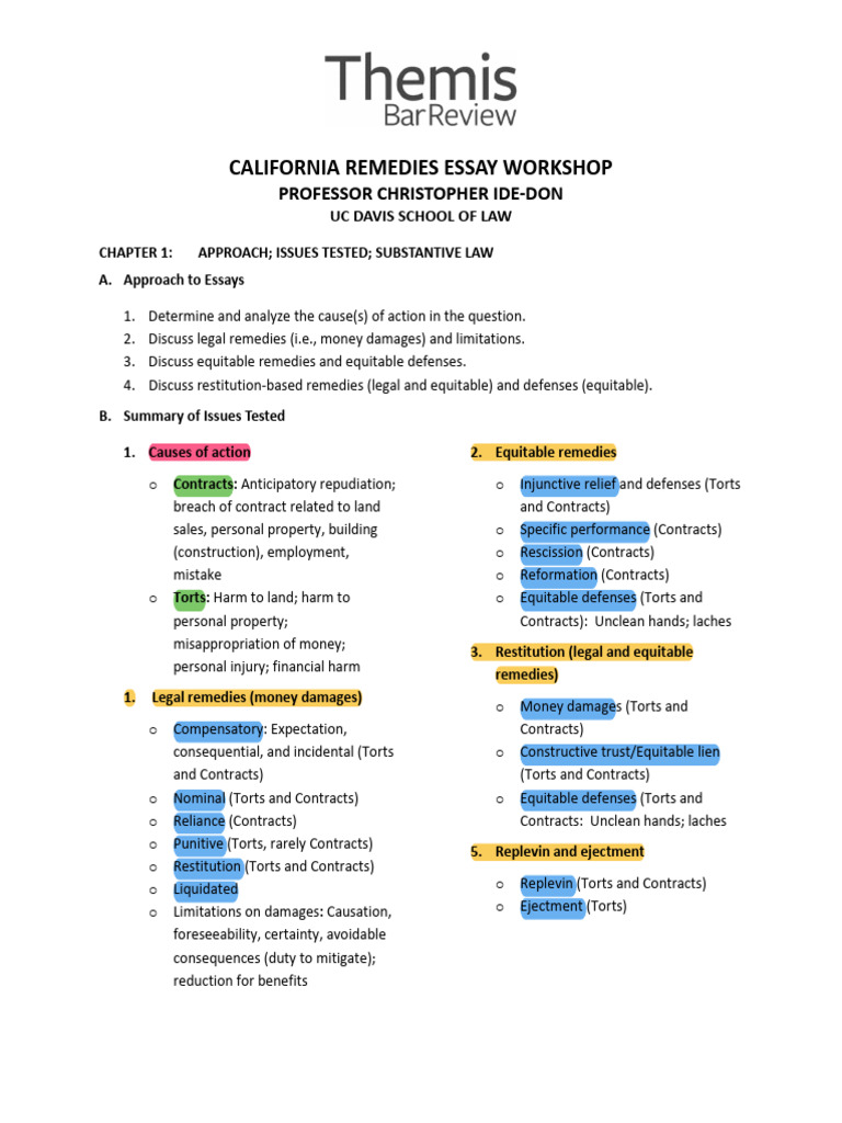 Themis CA - Ide Don - remediesEssayWksp | PDF | Damages | Legal Remedy
