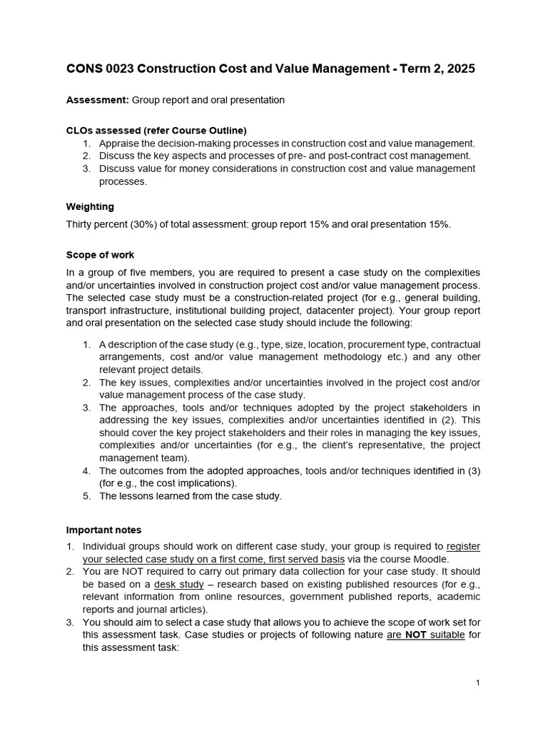 Group Assignment - Report and Oral Presentation 2025 | PDF | Critical ...