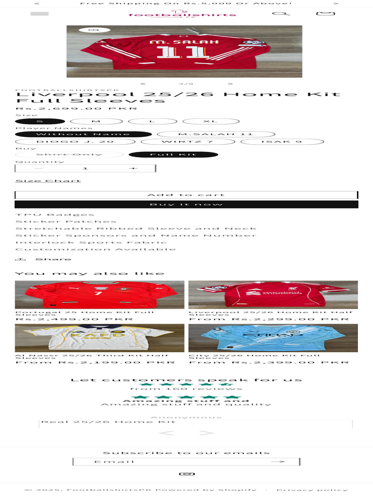 Liverpool 2526 Home Kit Full Sleeves - FootballshirtsPK 2 | PDF