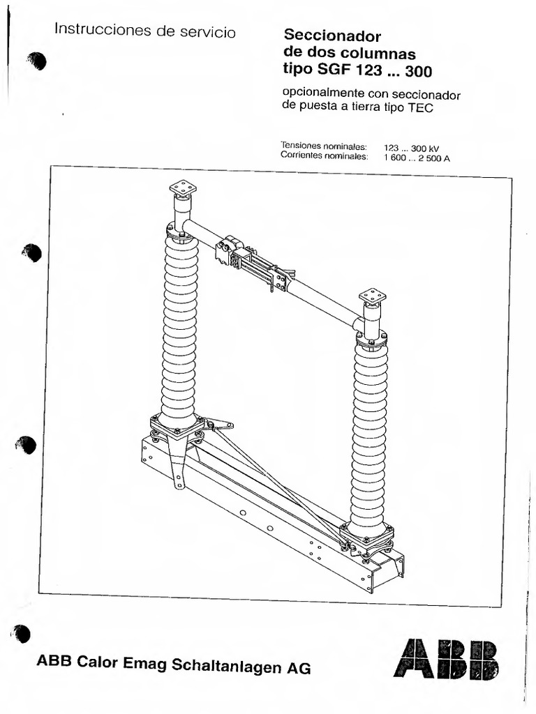 Seccionador ABB de 110 KV - SB - ABB - SFG245p125 - 1996 | PDF