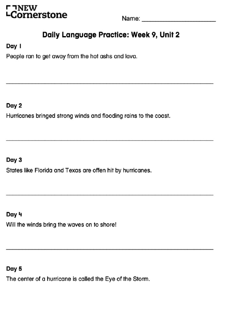 4th Daily Language Practice 2.9 | PDF