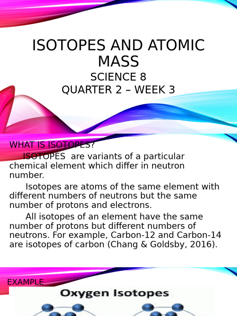 q2- Week 3 Isotopes and Atomic Mass | PDF | Isotope | Atoms