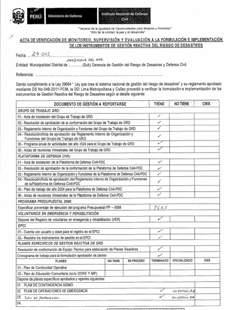 Acta de Verificacion Indeci | PDF