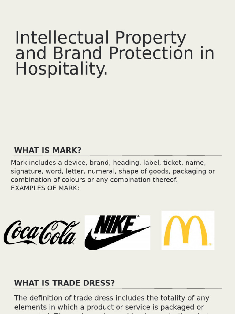 Intellectual Property and Brand Protection in Hospitality. | PDF ...
