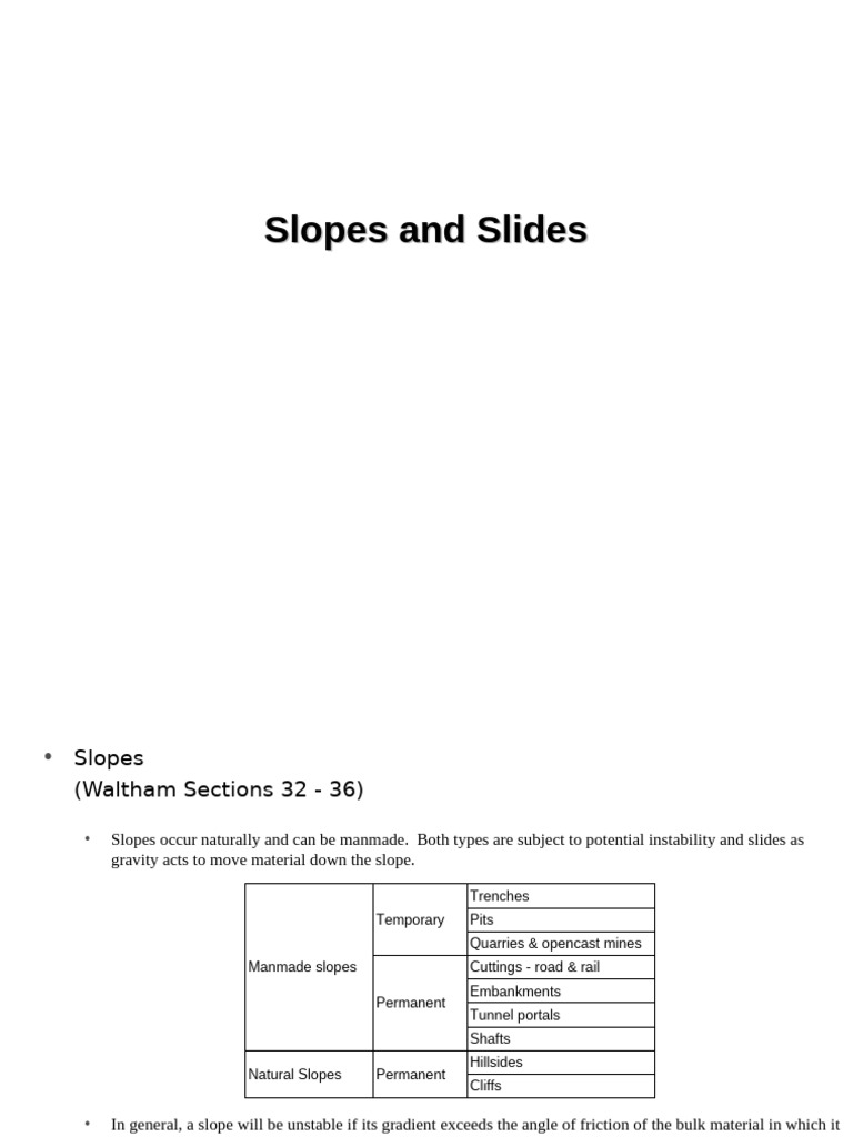 Slopes Stability | PDF | Landslide | Mechanical Engineering