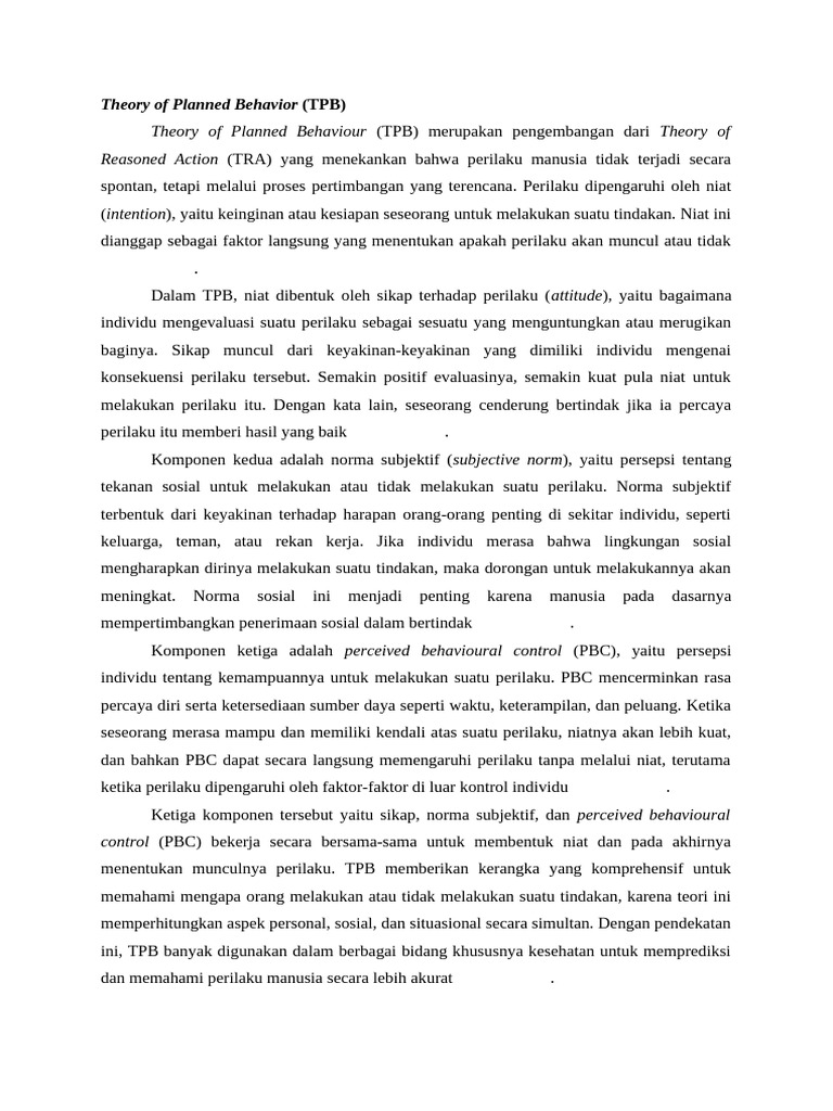 TPB dan Perilaku Ibu dalam Stunting | PDF
