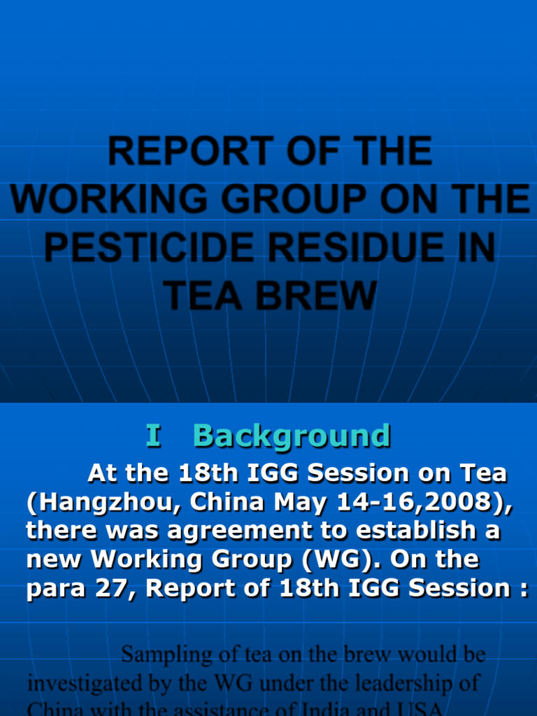 05 Report of The Working Group On The Pesticide | PDF | Tea | Pesticide