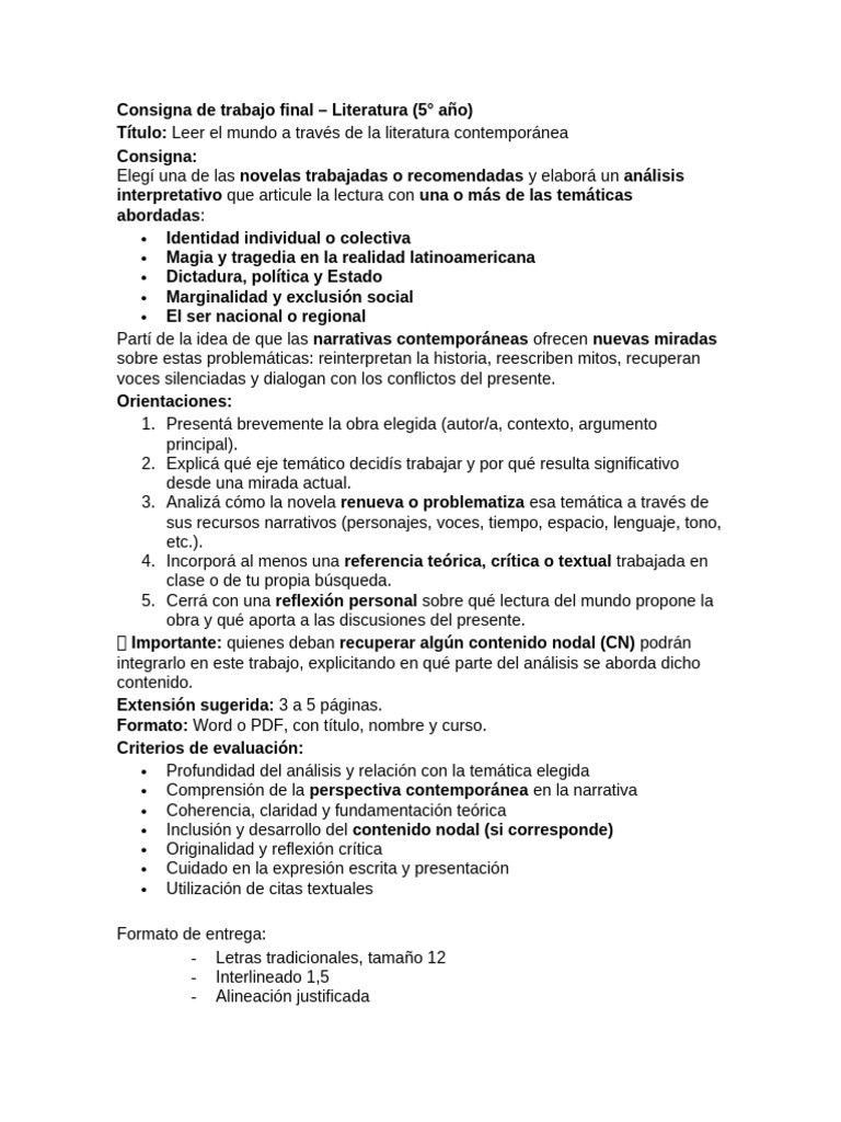 Consigna Final | PDF