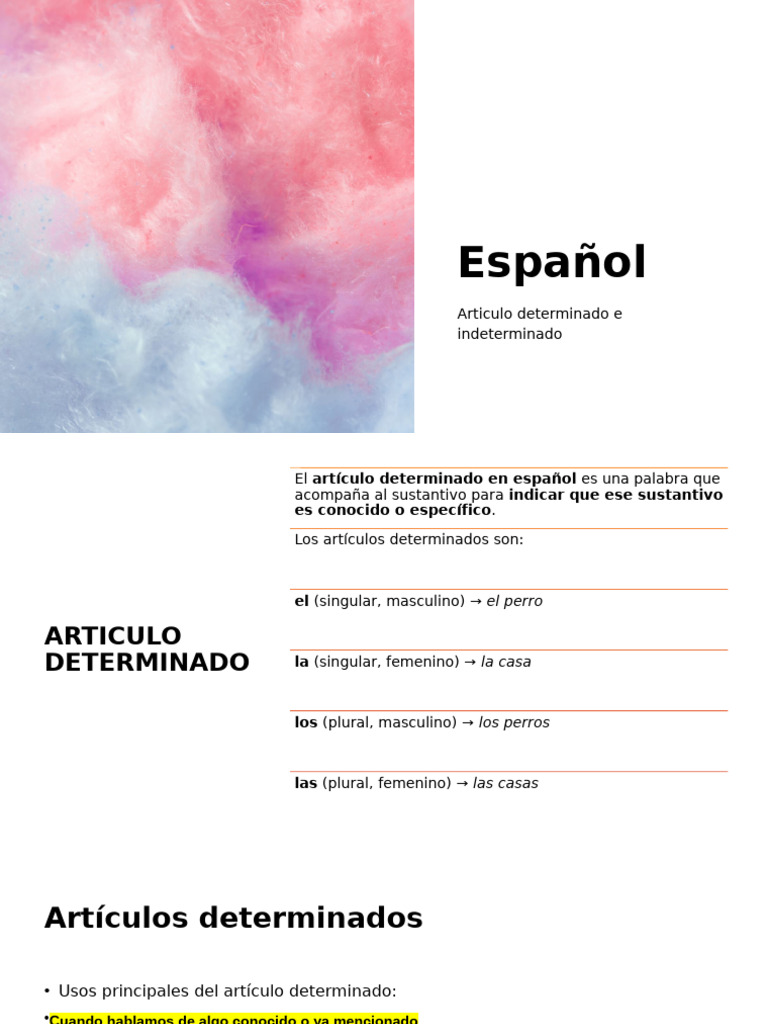 Articulos Definidos e Indefinidos | PDF | Sustantivo