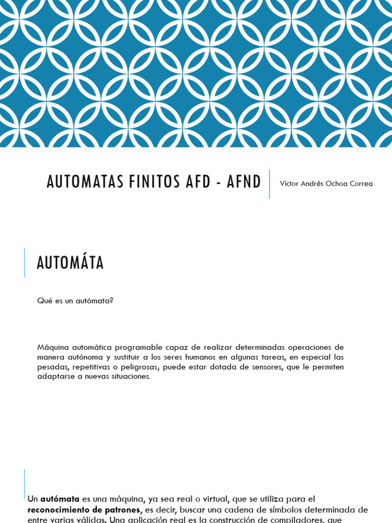 Introducción a Autómatas Finitos AFD y AFND | PDF
