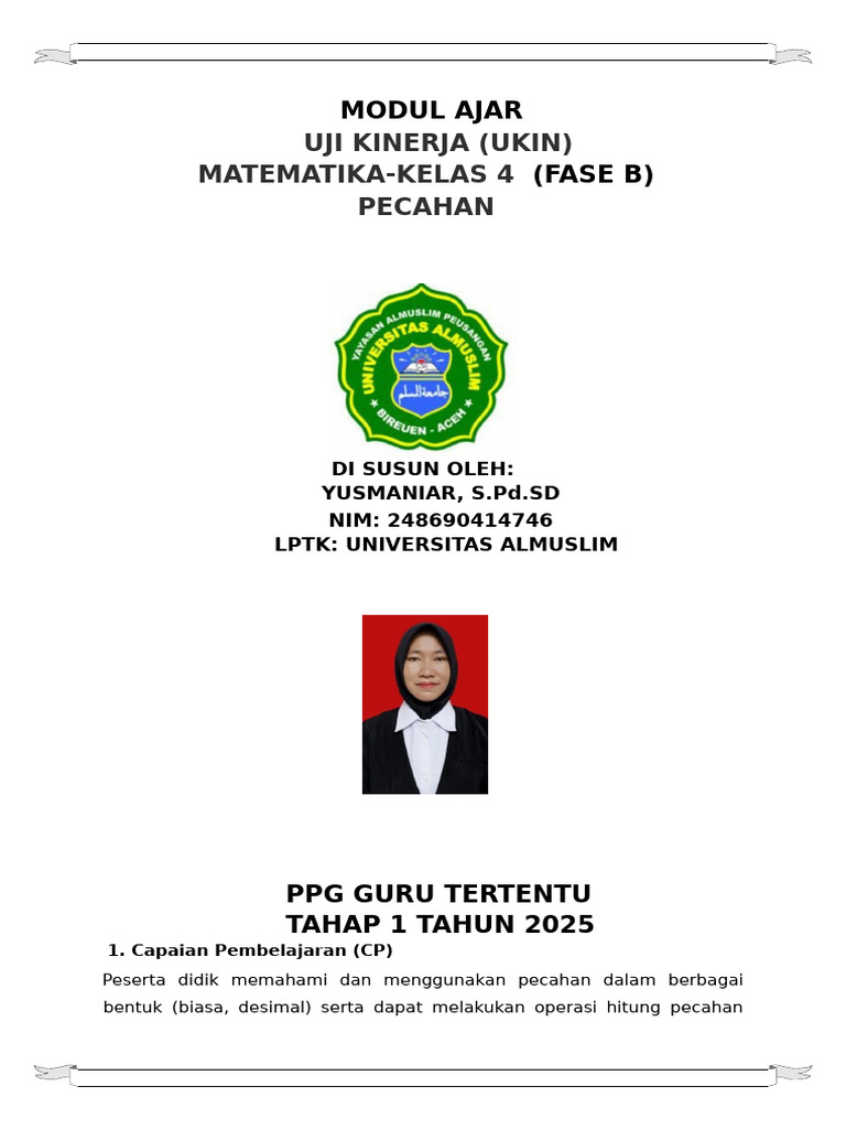 Modul Ajar Mbk Yus | PDF