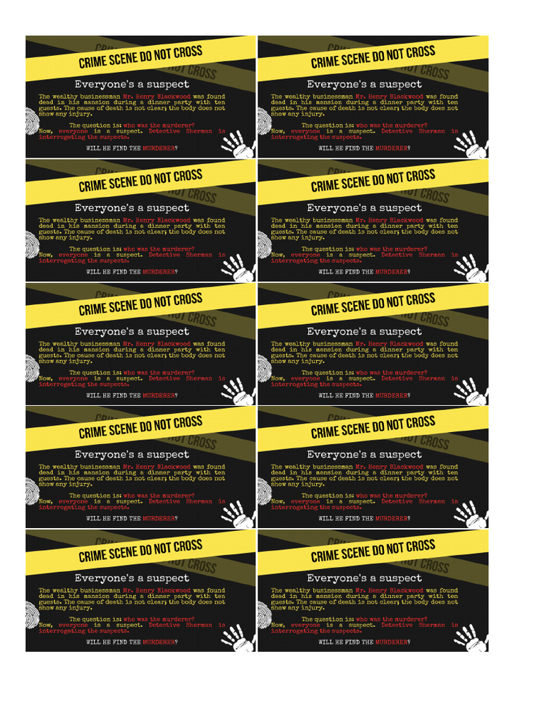 Murder Mystery Dinner Party Game | PDF | Detective