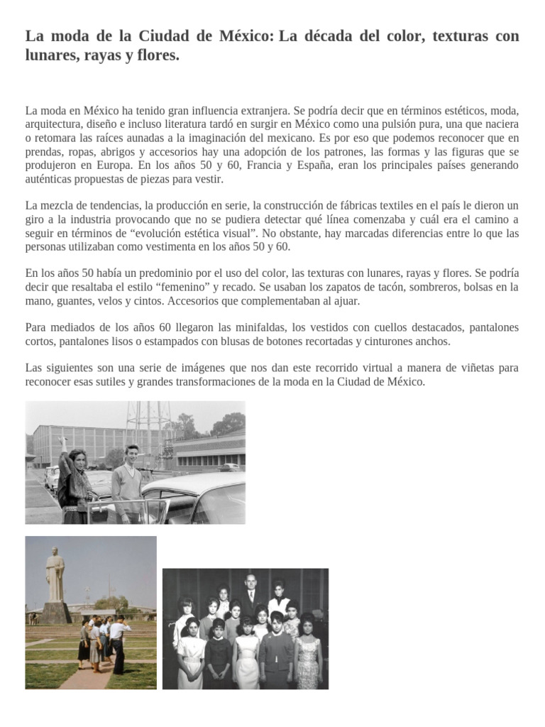 Moda en la Ciudad de México: 50s y 60s | PDF | Moda | Ropa