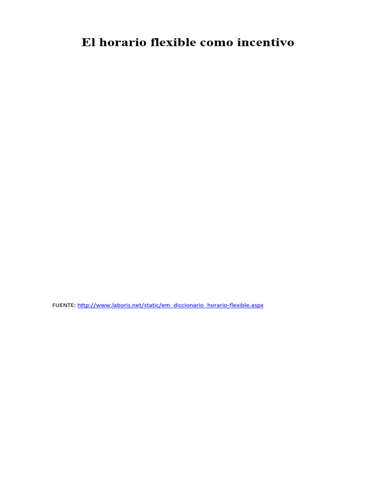 Horario Flexible: Incentivo Laboral Efectivo | PDF