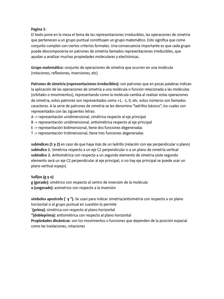 Explicación de Lo Que Son Los Elementos de Simetria | PDF | Simetría | Moléculas