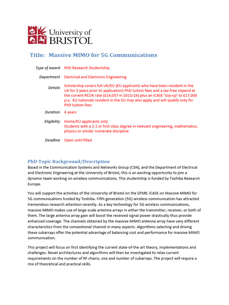 Massive Mimo | PDF | Mimo | Doctor Of Philosophy