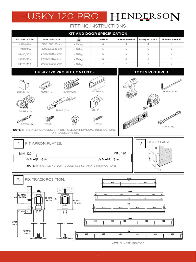 Husky 120 Pro Fitting Instructions Rev3 Oct 2022 | PDF