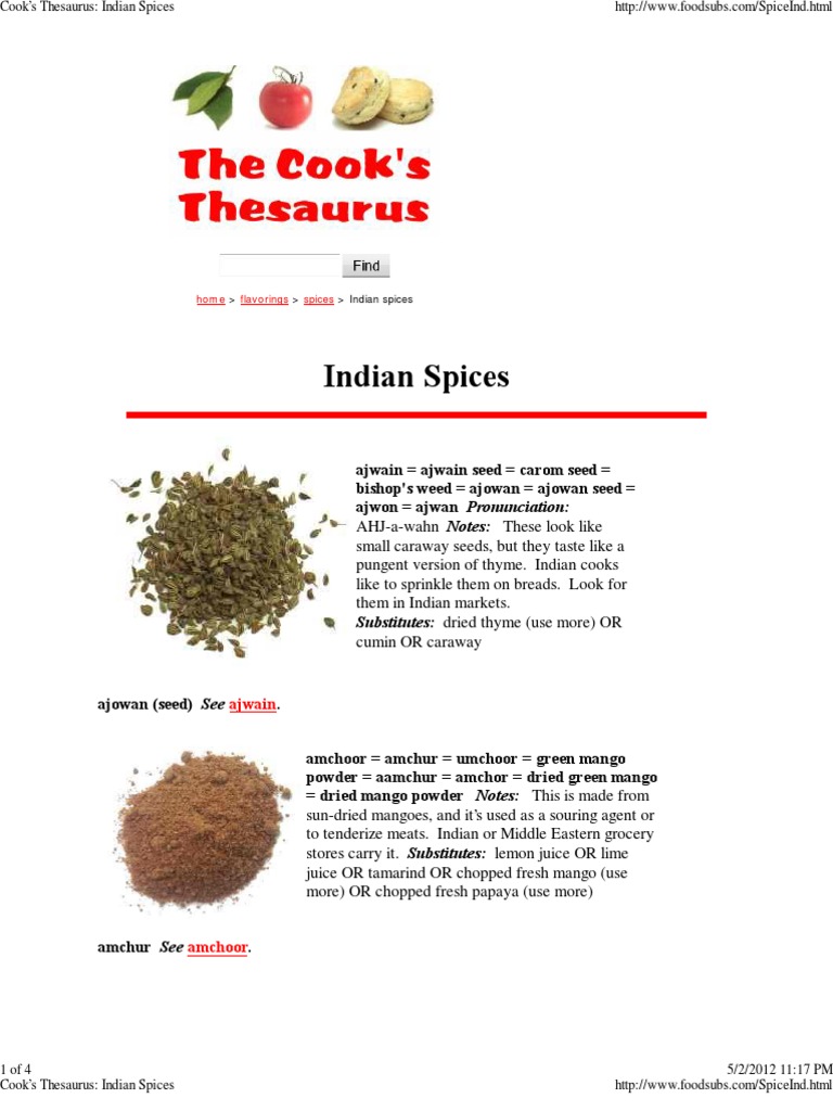 Indian Spices | PDF | Indian Cuisine | Herbs And Spices