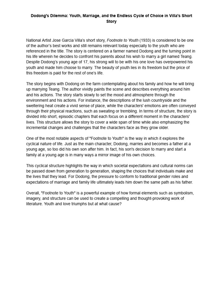 Dodong's Dilemma Youth, Marriage, And the Endless Cycle of Choice in ...