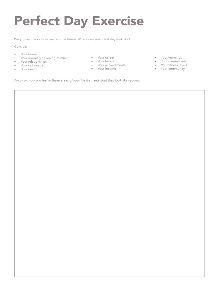 Envision Your Perfect Day Exercise | PDF
