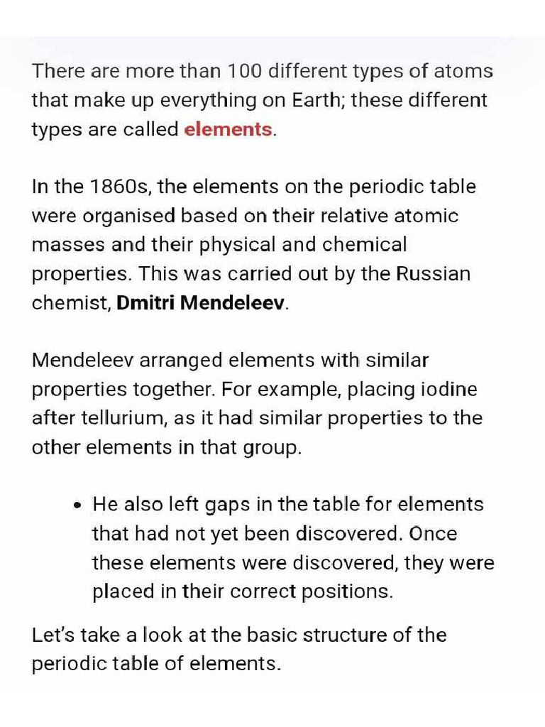 Periodic Table KS3 | PDF